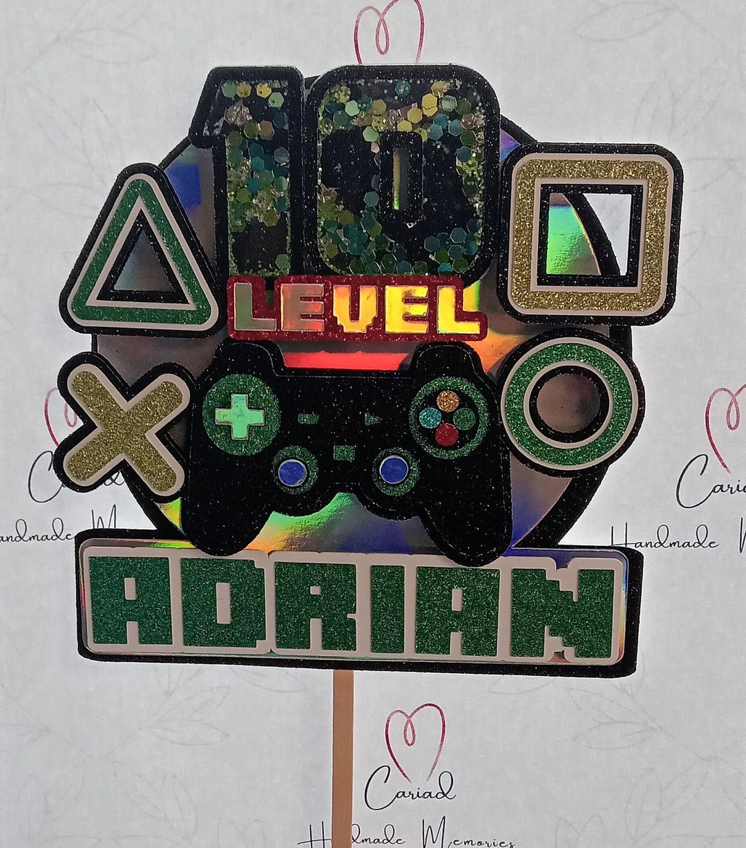3D Shaker Gamer Cake Topper - Etsy
