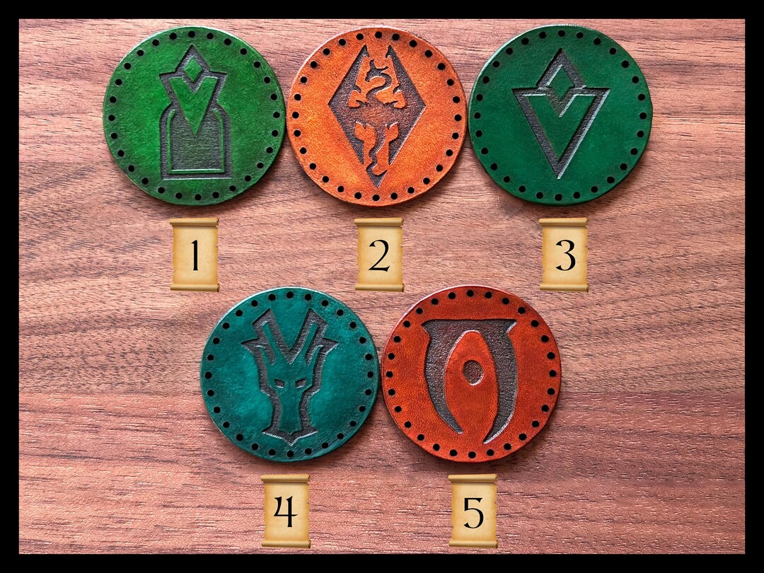 Personalised Scrolls of the Elder Leather Patches sew on & Hook and ...