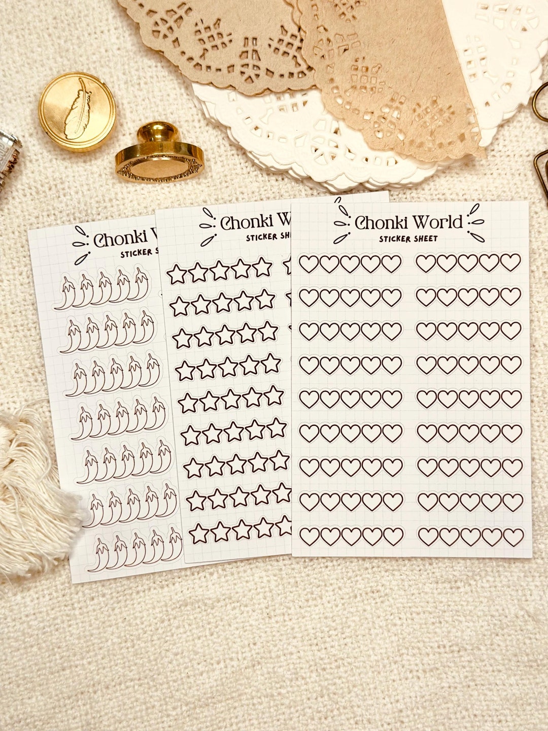 Star Love and Spice Rating Bullet Journal Sticker, Scrapbooking ...