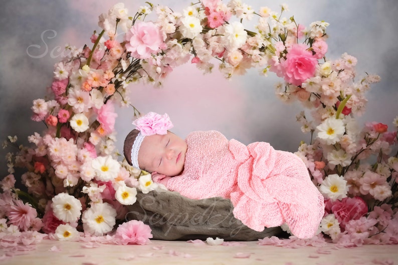 Newborn Digital Backdrop, Floral Spring Blossom Photo Prop, Digital ...