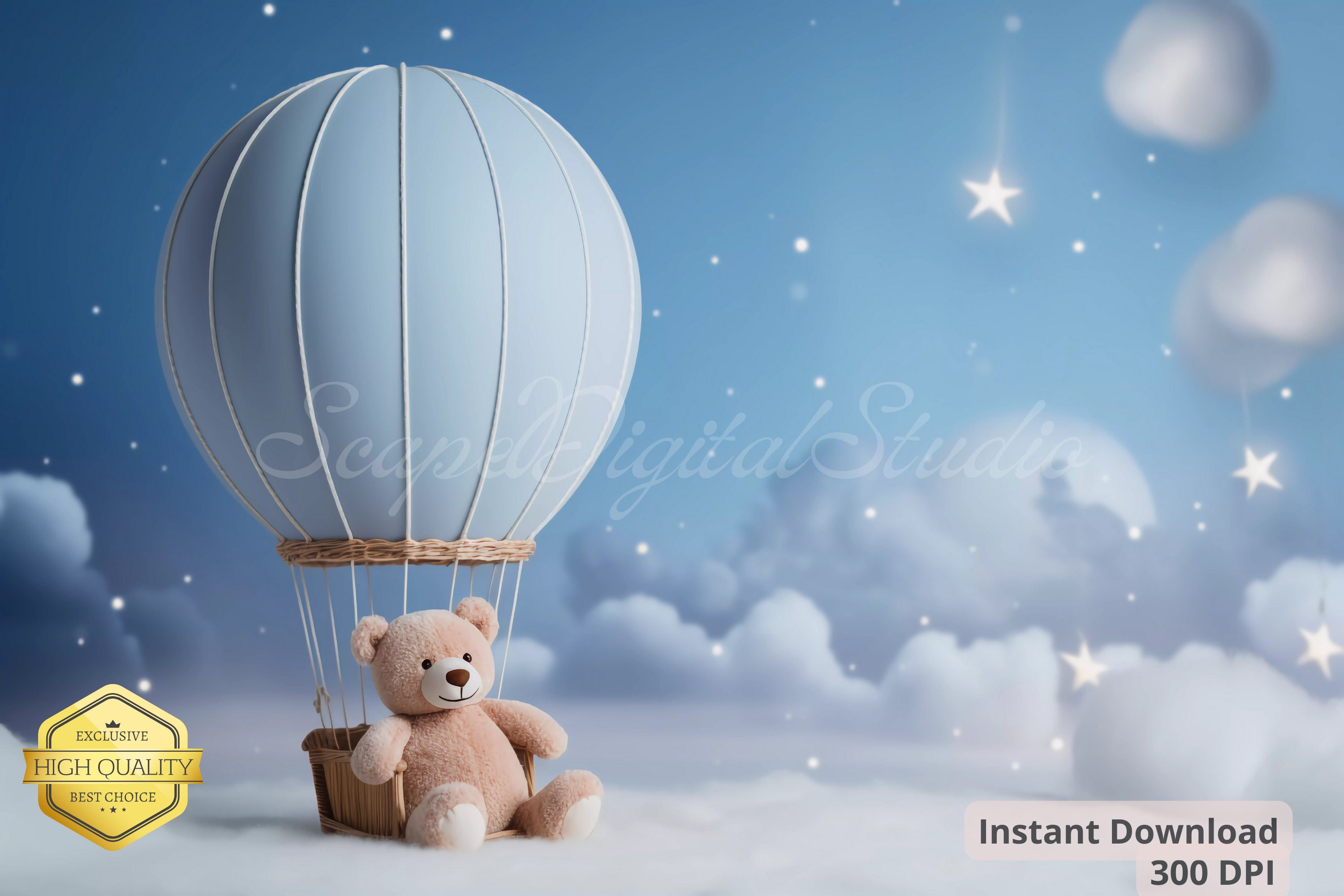 Baby Boy Backdrop, Baby Shower Digital Backdrop Teddy, Pregnancy ...