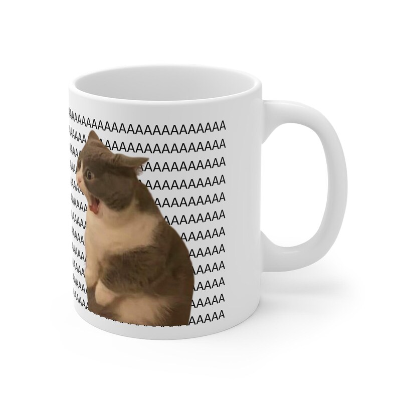 AAAAAA Yelling Cat Meme | Cat Meme Mug | Screaming Cat | Funny Cat Mug ...