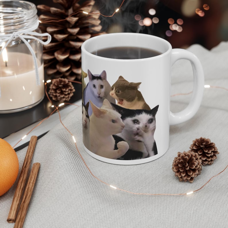 Funny Cat Meme Mug | Tiktok Crying Screaming Cat - Etsy UK
