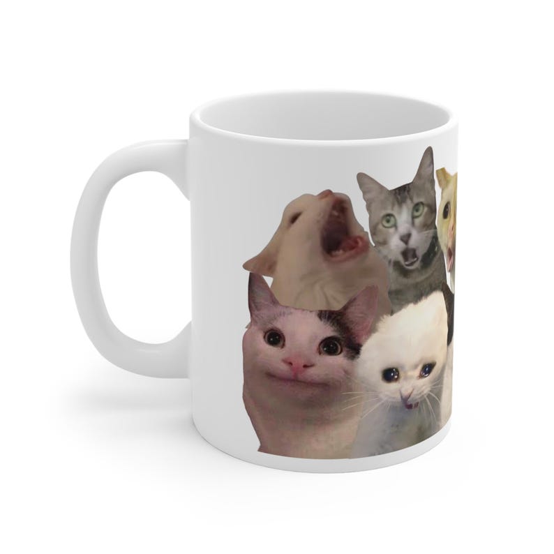 Cat Meme Mug Crying Cat Screaming Cat Funny Cat Mug meme Mug Meme Cat ...