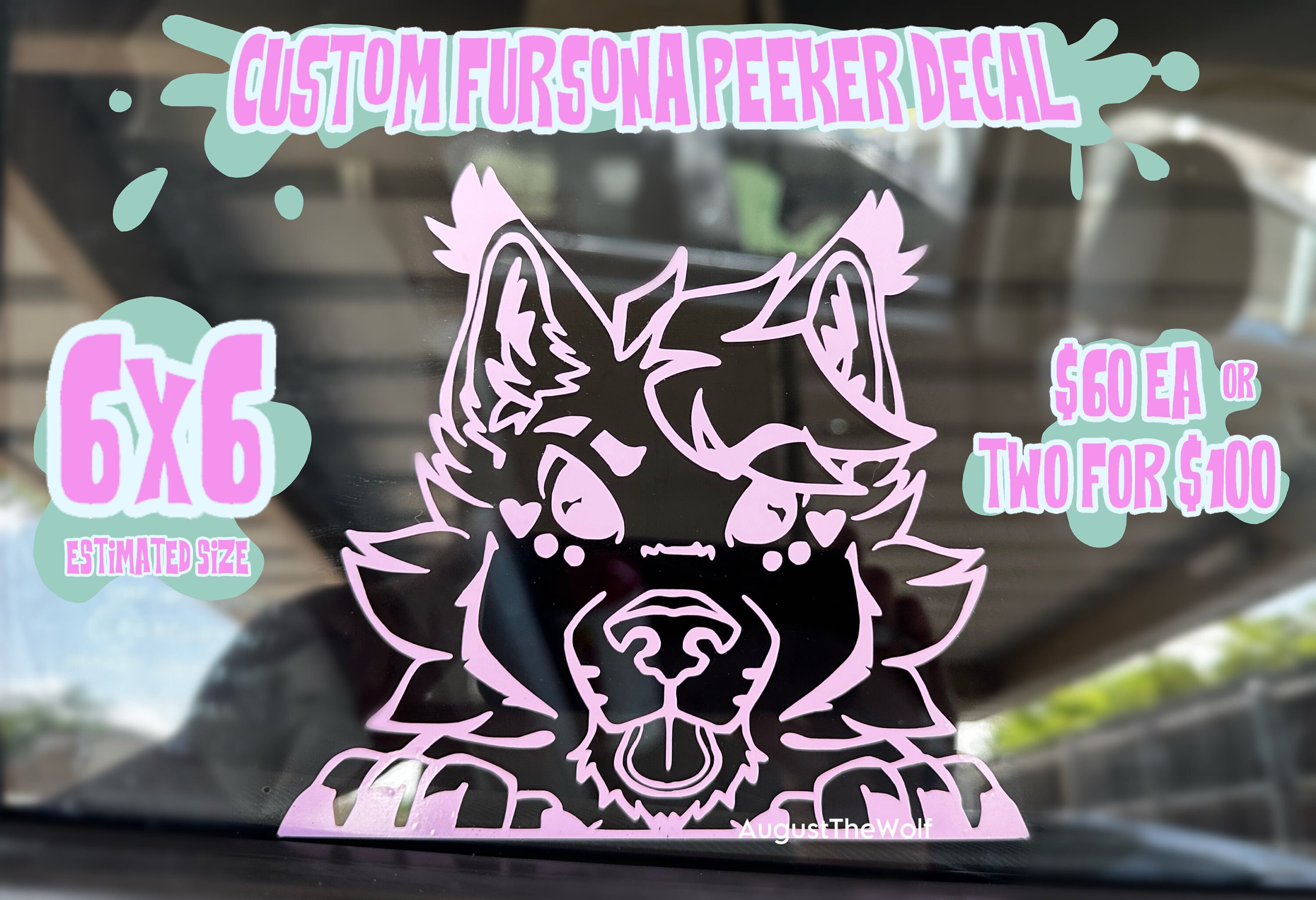 Custom Fursona Peeker Decals - Etsy