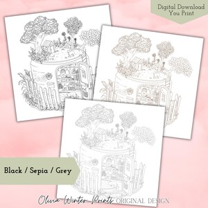 Cola Can House Coloring Page: Miniature Cityscape (PDF, PNG) - Etsy