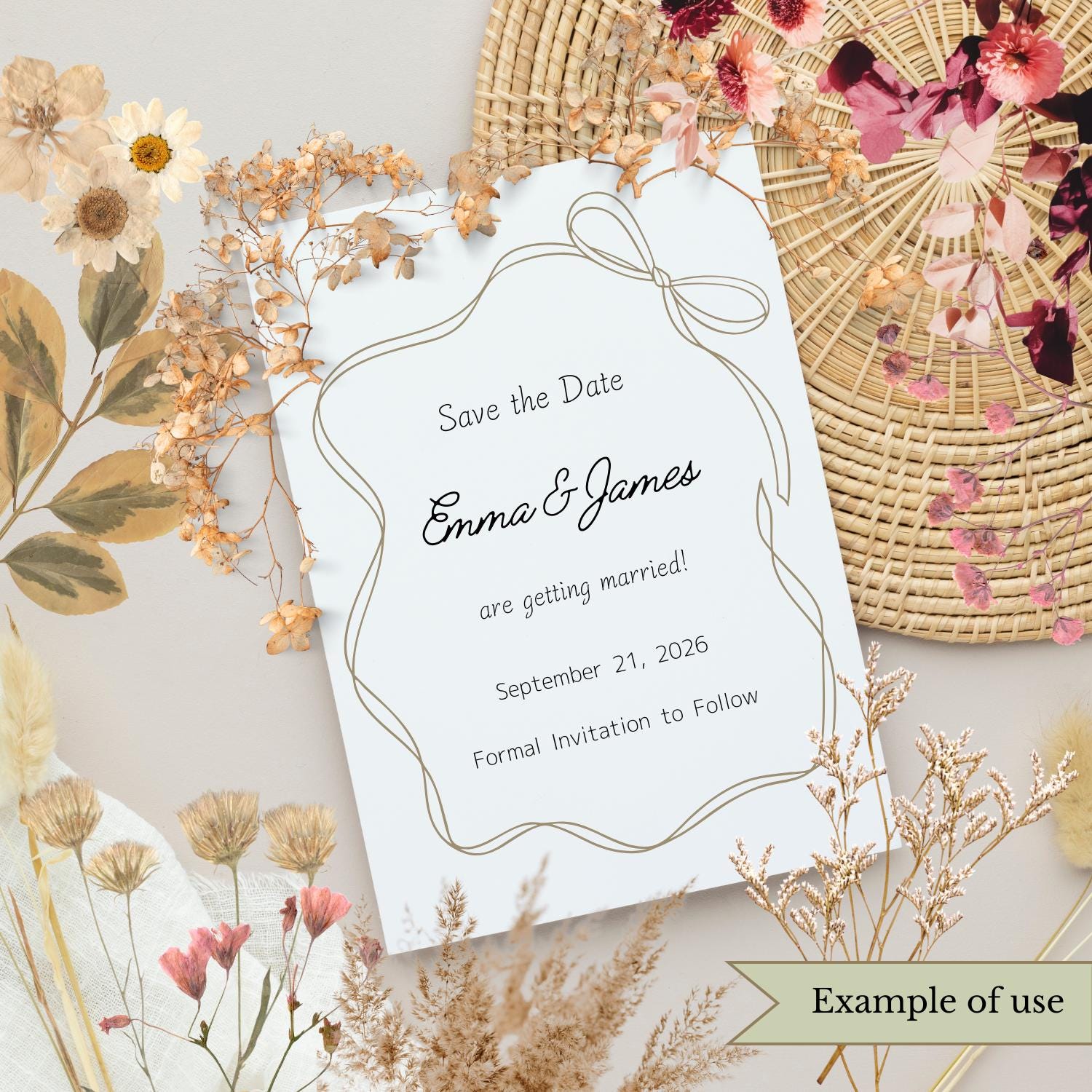 Hand Drawn Bow Frame Clipart Bundle, Wedding Invitation, Whimsical ...