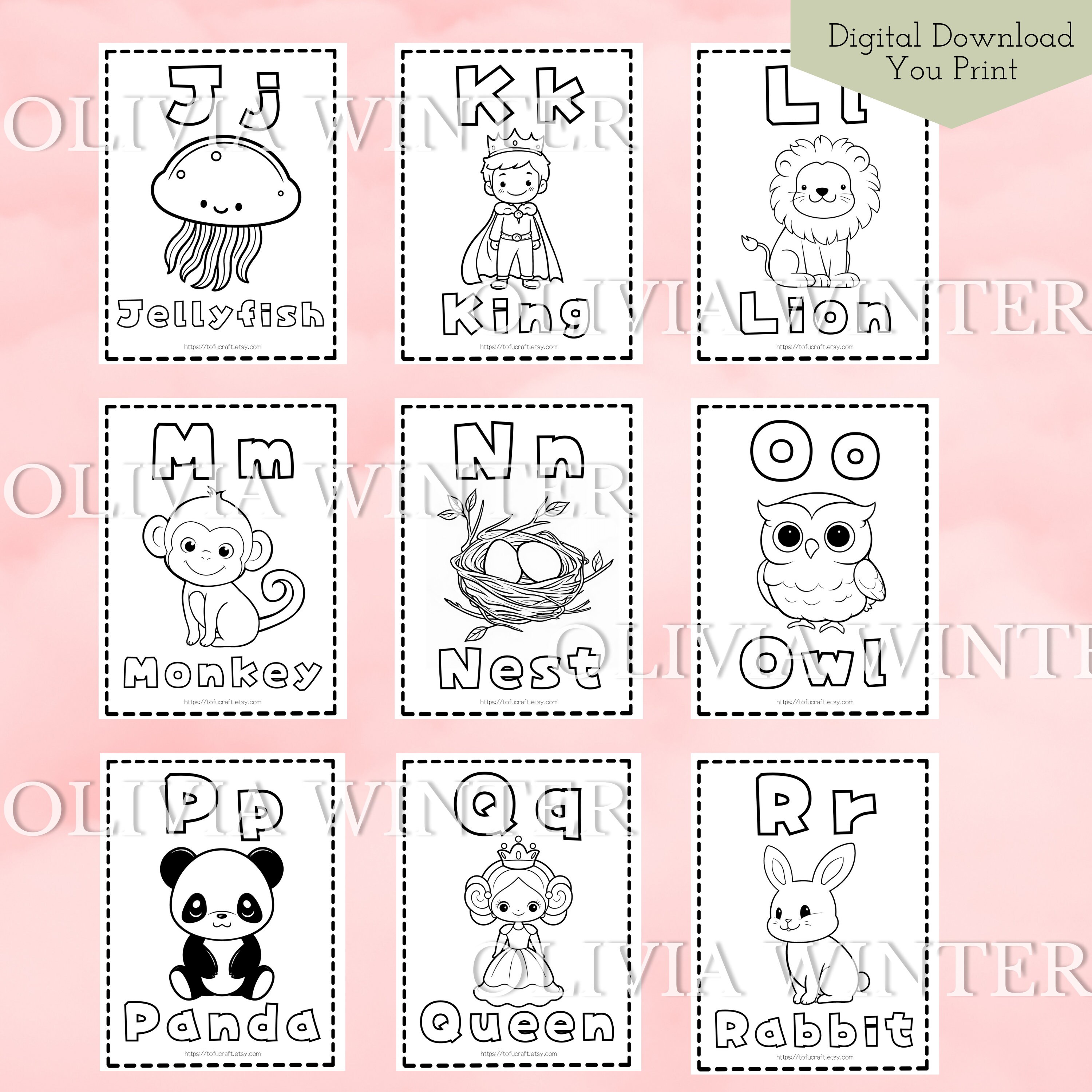 ABC Coloring Pages for Kids Preschool Alphabet Coloring Paper ...