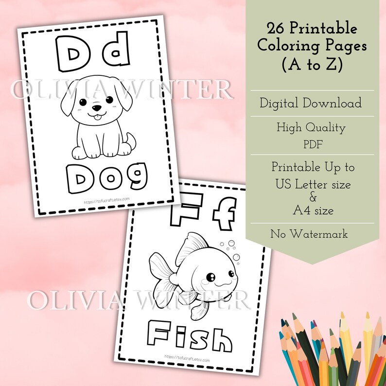 ABC Coloring Pages for Kids Preschool Alphabet Coloring Paper ...