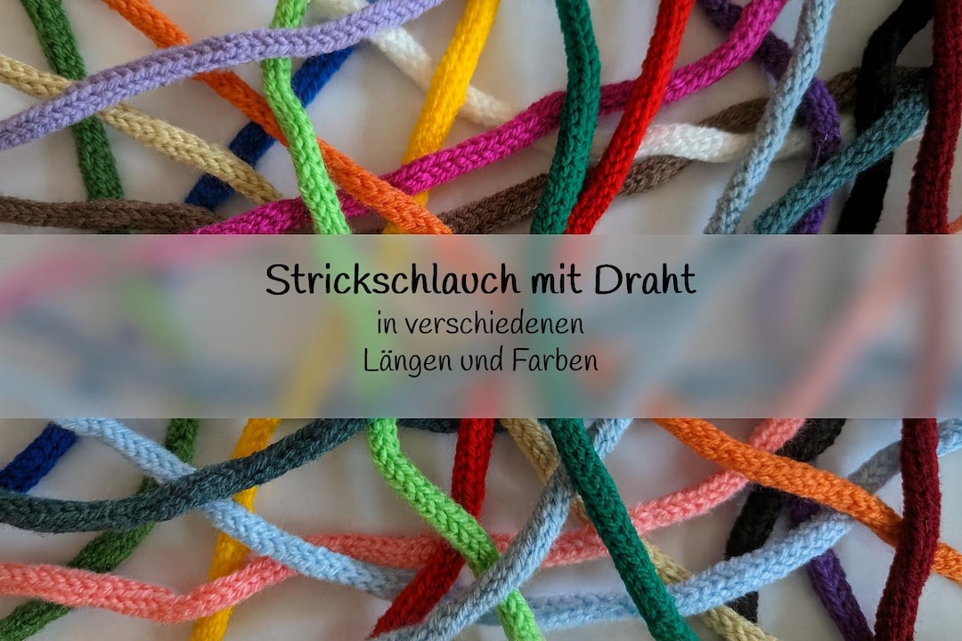 Strickschlauch mit Draht – 2 bis 8m – 35 Farben – formbar für Namen ...