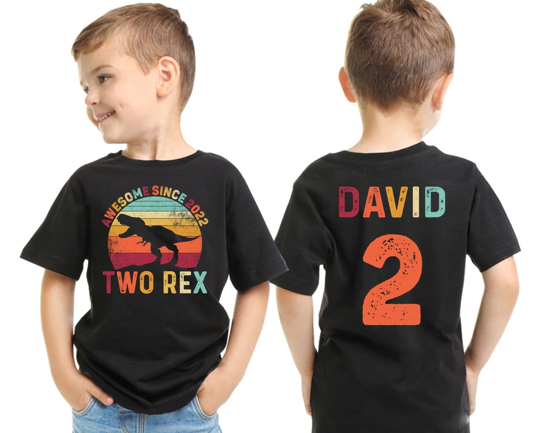 Two Rex Dinosaur Birthday Shirt,2nd Dino Saurus Birthday Shirt,three ...