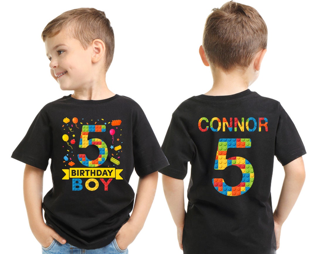 Building Block Birthday Boy Girl Shirt,custom Birthday Buiding Shirt ...