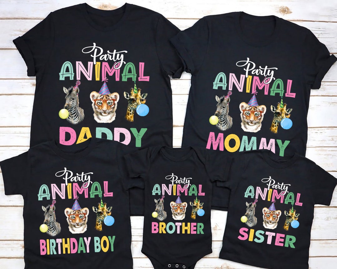 Party Animal Shirt, Zoo Birthday Party Shirts, Matching Family Birthday ...