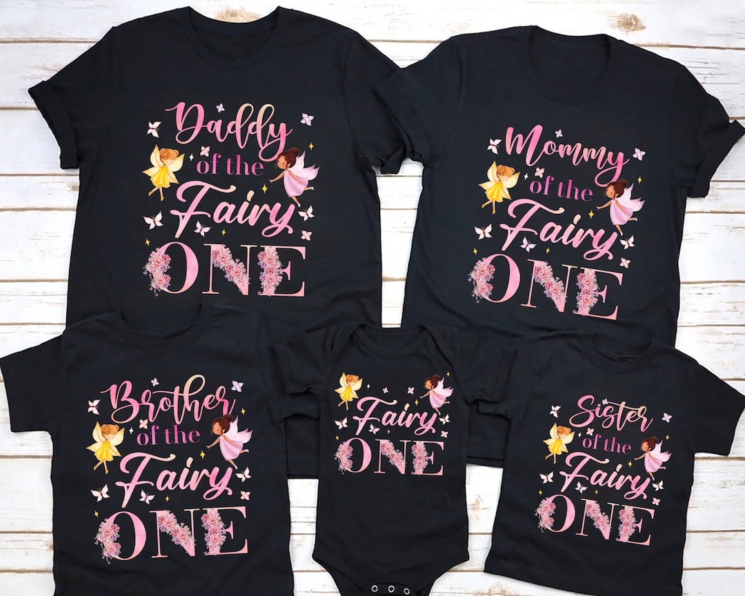Fairy Birthday Family Shirts - Fairy First Bday, Mommy Daddy Grandma ...