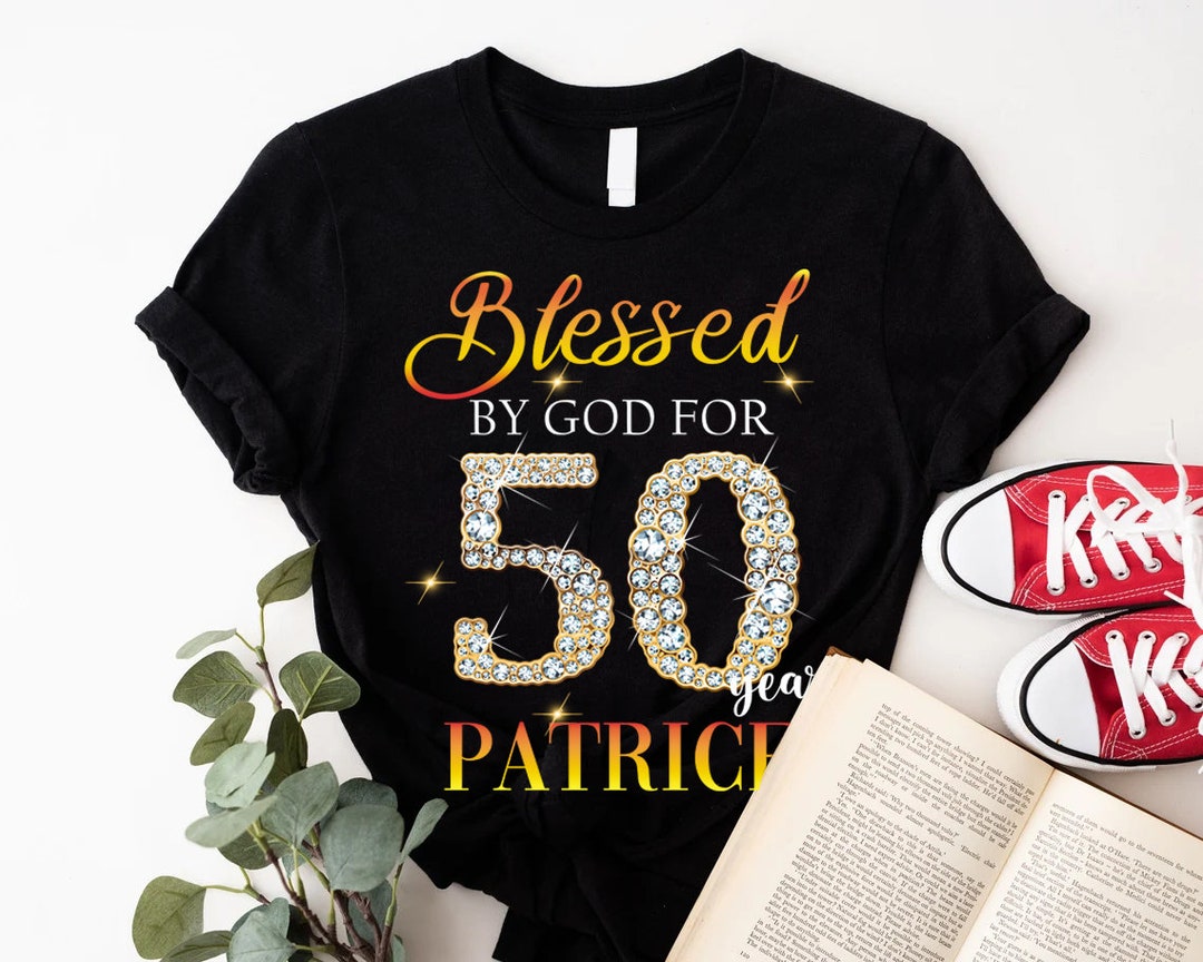 Blessed by God for 50 Years 50th Birthday Shirt, Women Birthday Shirt ...