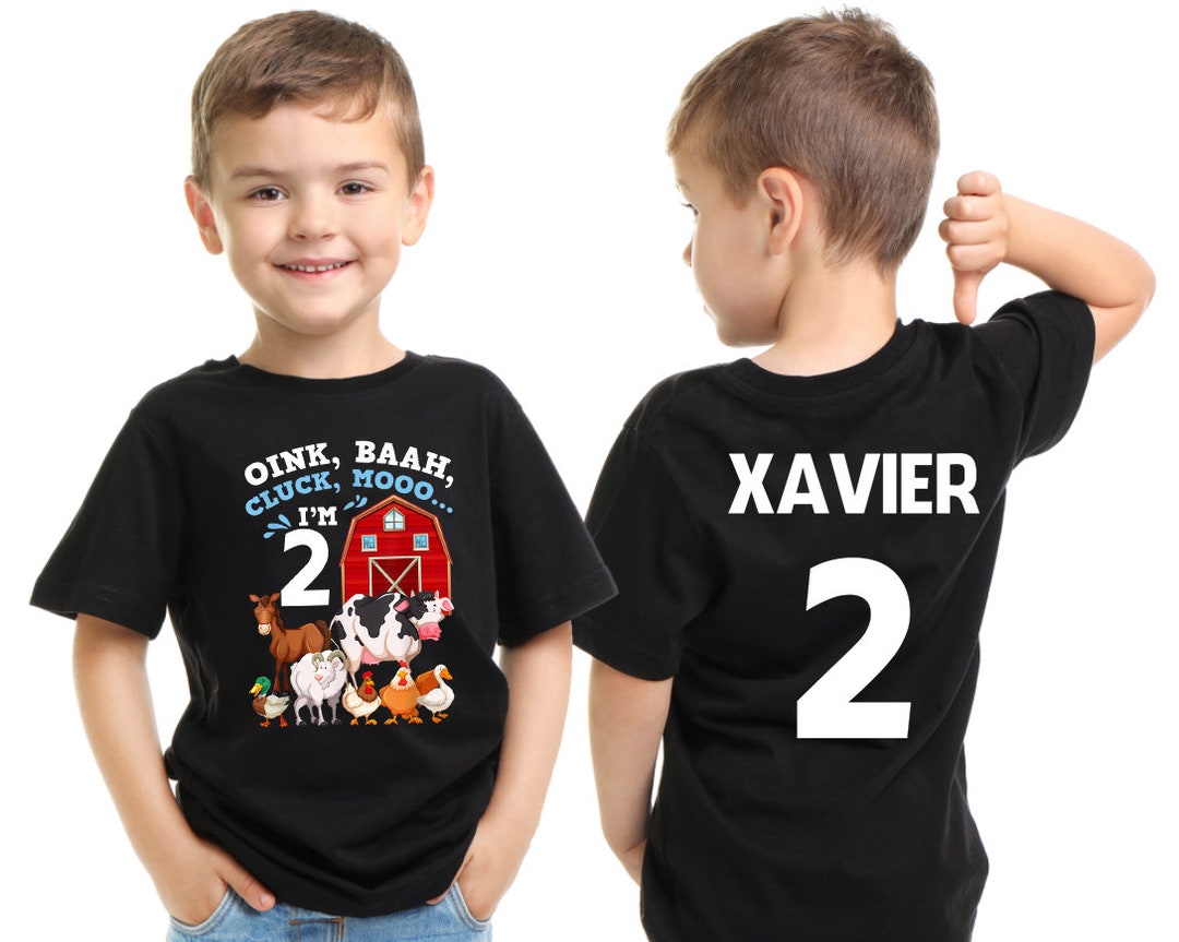 Oink Bah Moo I'm Two Shirt ,barn Animal Birthday T-shirt ,turning 2 ...