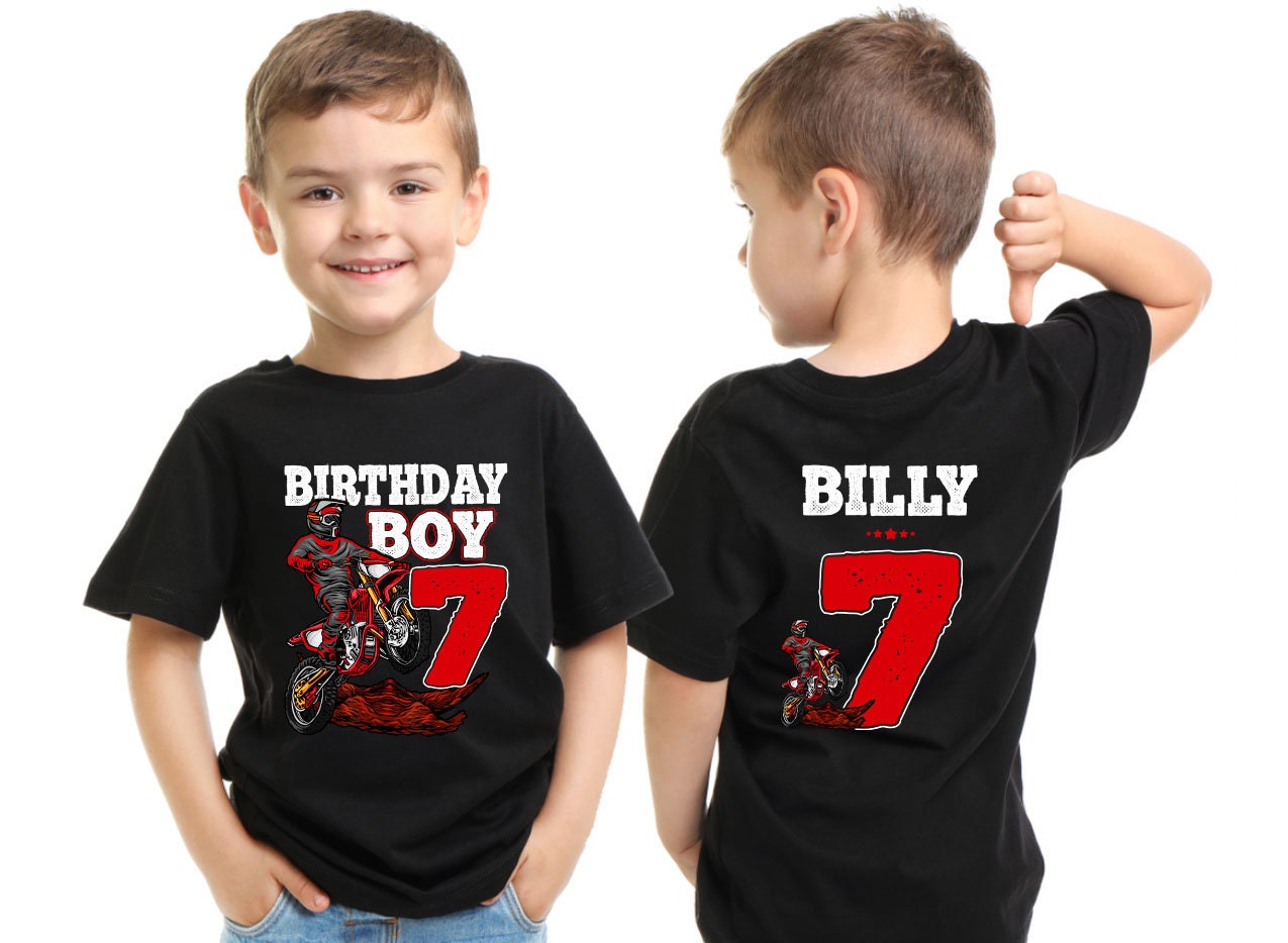 Dirt Bike Birthday Boy Shirtretro Motocross Birthday Party - Etsy