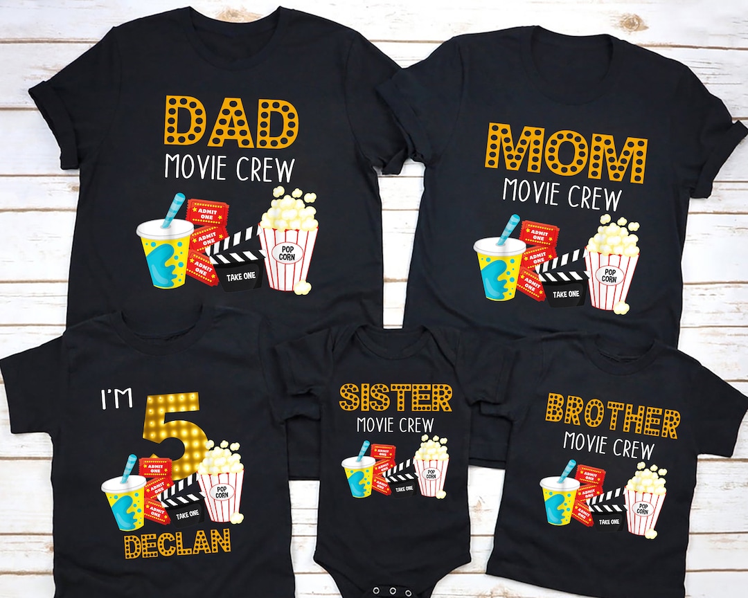 Movie Birthday Shirt Cinema Party Tshirt Movie Party Birthday T-shirt ...