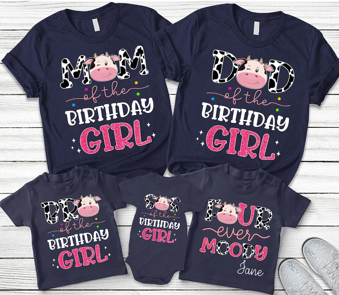 Farm Birthday Shirts, Four Ever Moody Cow, Family 4th Farm Birthday ...