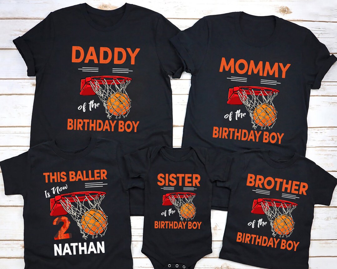 Custom Basketball Birthday Matching Shirts, Birthday Basketball Shirts ...