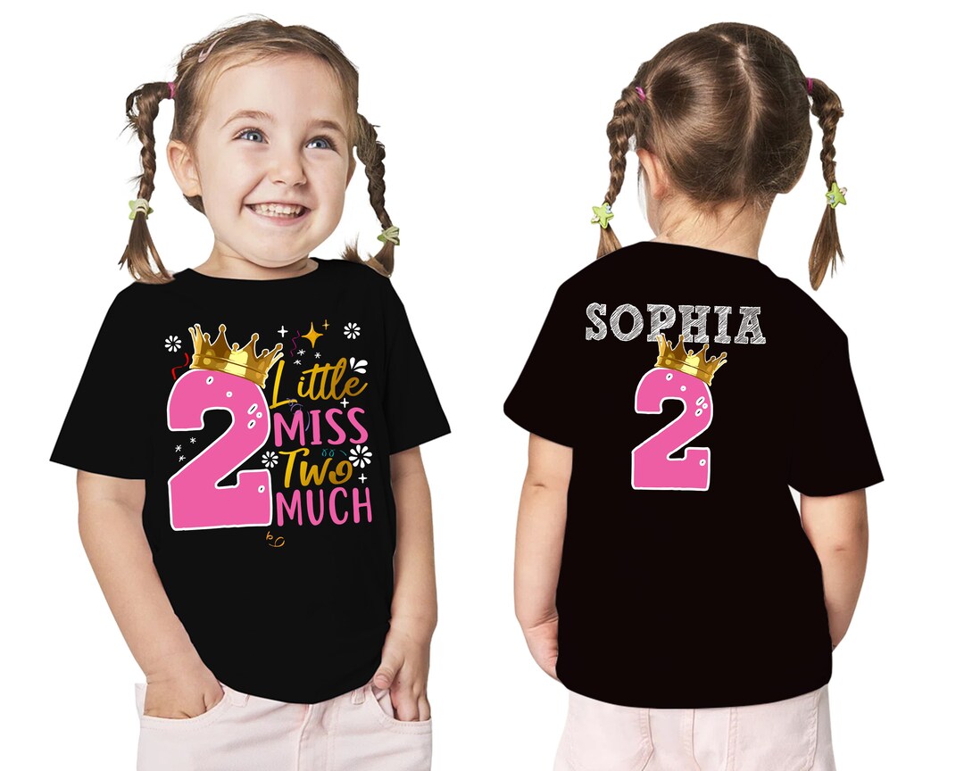 Little Miss Two Much T-shirt, 2nd Birthday Girl Shirt, Two Year Old ...