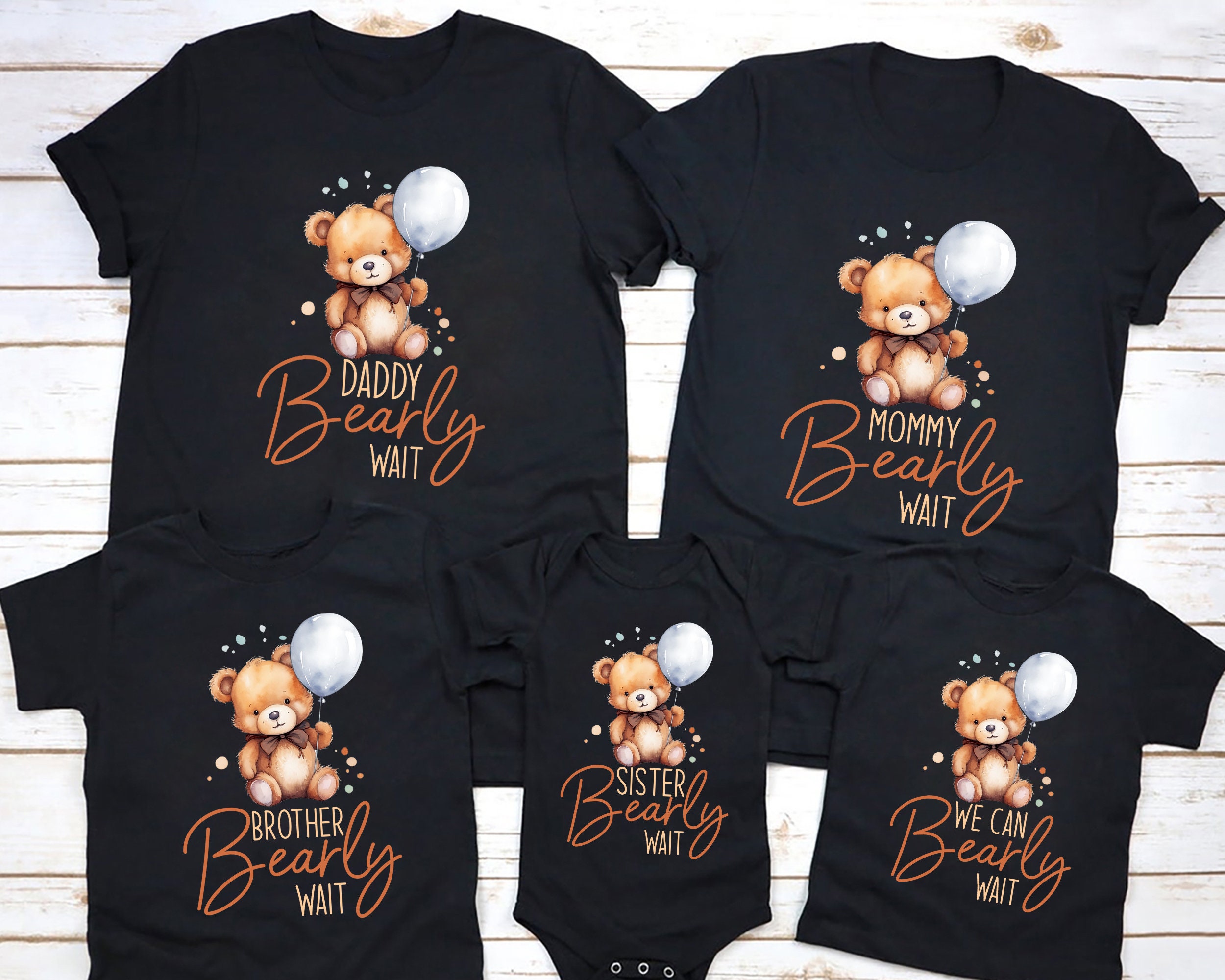 We Can Bearly Wait Baby Shower Shirts, Pregnancy Announcement Shirts ...