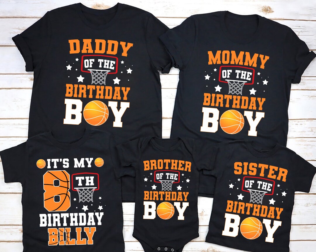 Custom Basketball Birthday Matching Shirts, Birthday Basketball Shirts ...