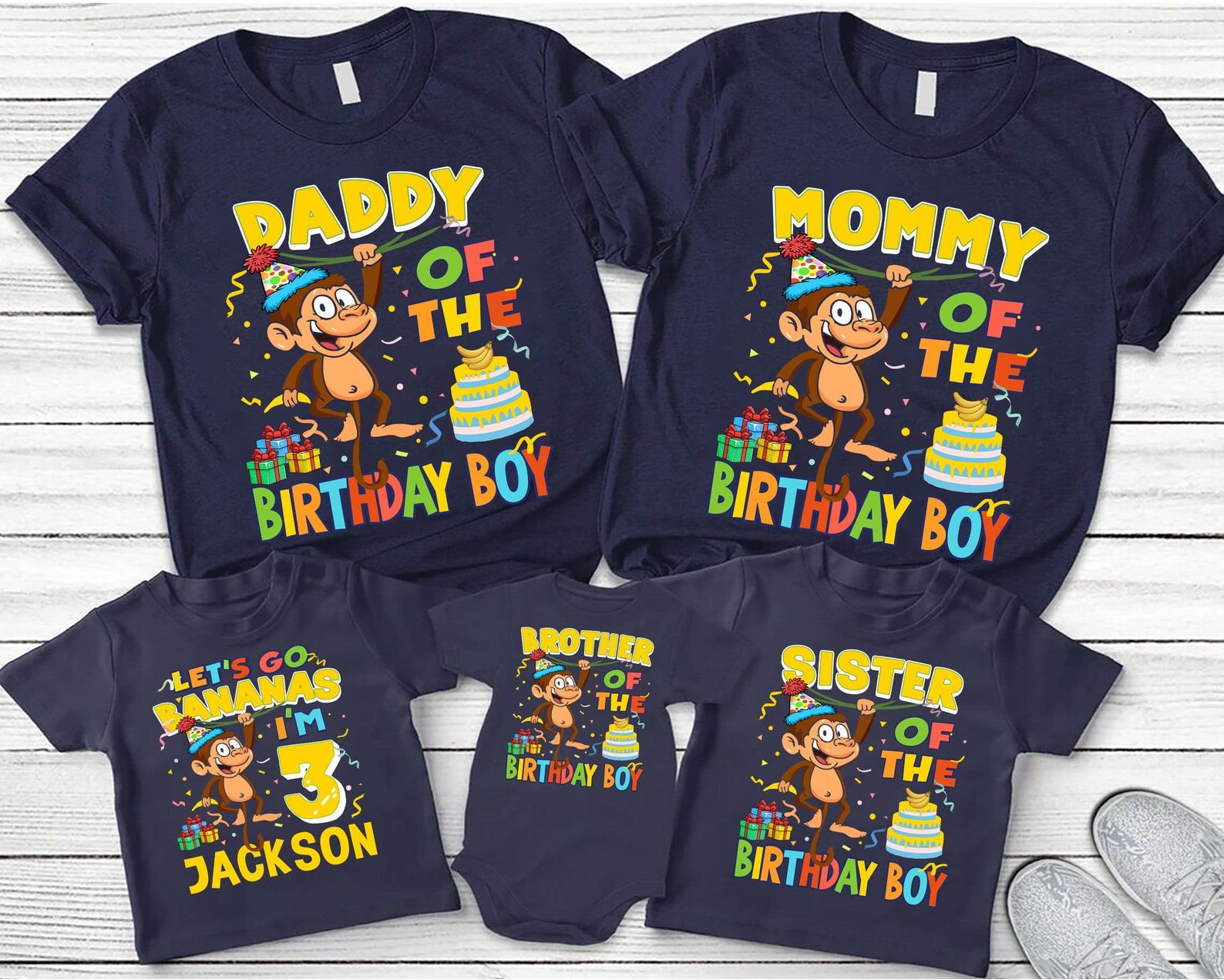 Monkey Shirt, Custom Monkey Birthday Shirt, Monkey Gifts, Personalized ...