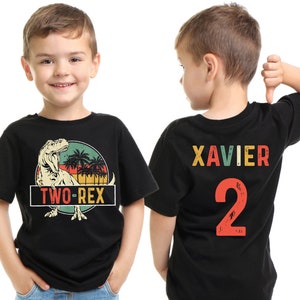Two Rex Dinosaur Birthday Shirt,2nd Dino Saurus Birthday Shirt,three ...