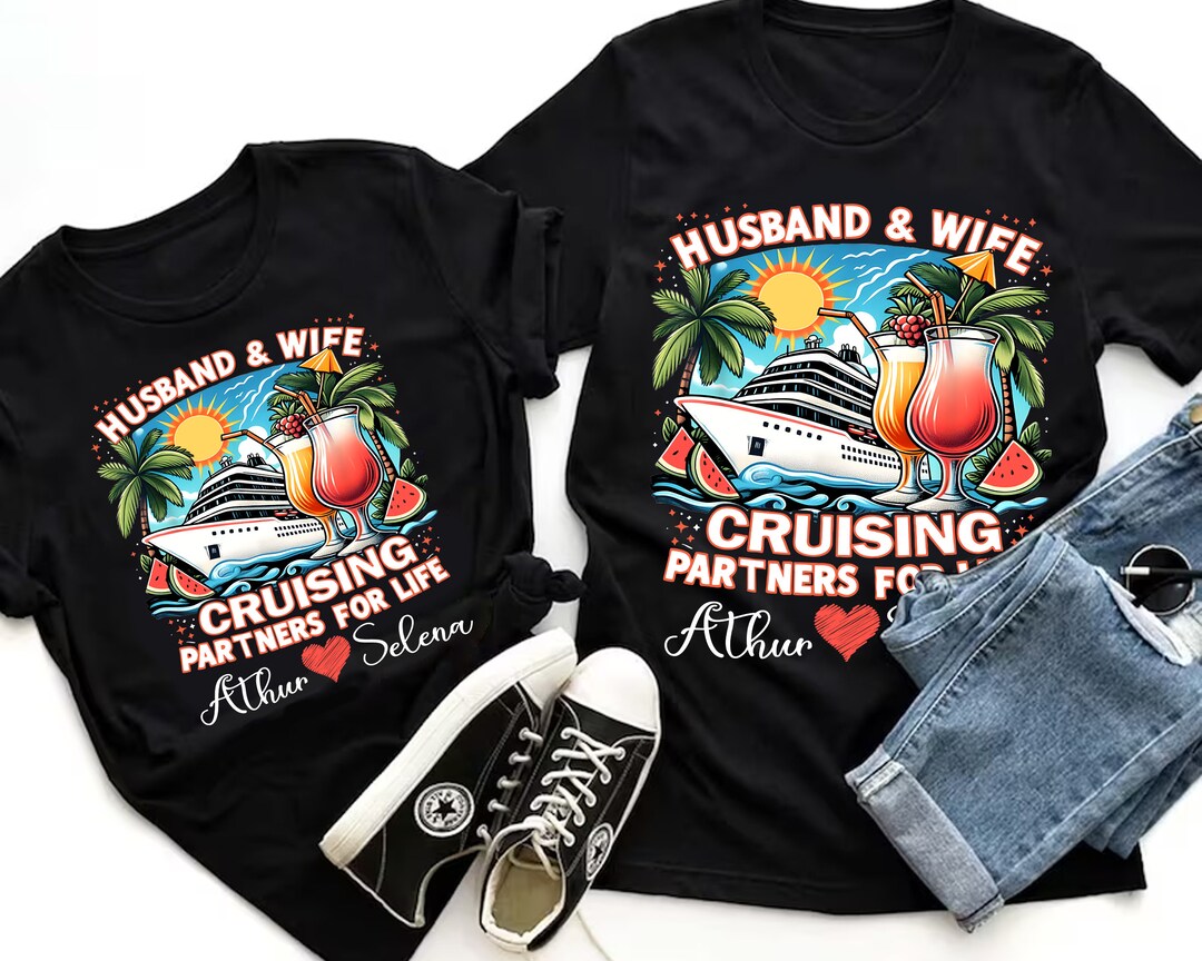 Husband and Wife Cruising Partners for Life Shirts, Couple Cruise ...