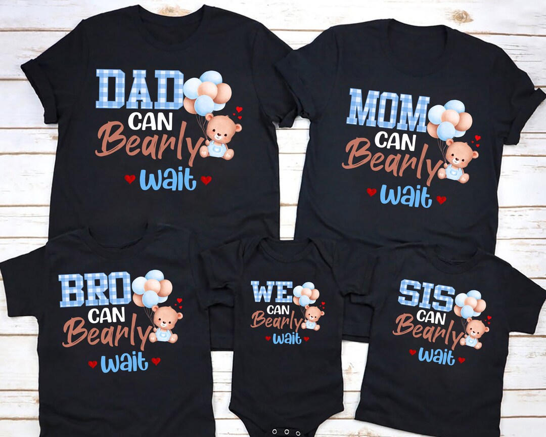 We Can Bearly Wait Baby Shower Shirts, Pregnancy Announcement Shirts ...