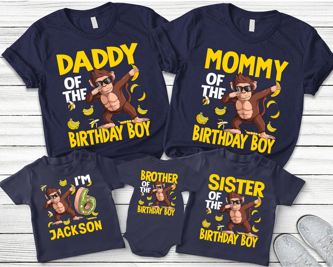 Monkey Shirt, Custom Monkey Birthday Shirt, Monkey Gifts, Personalized ...