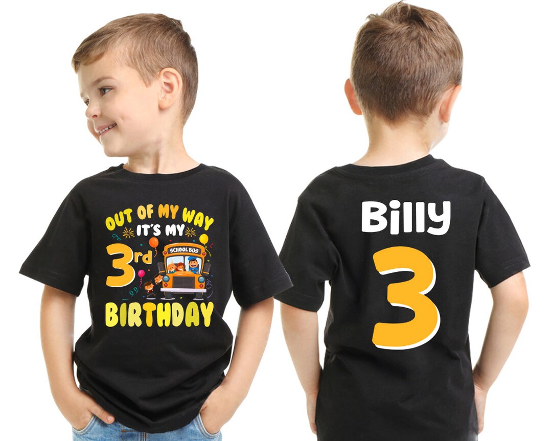 School Bus Birthday Boy Shirt, School Bus Birthday Party, Custom ...