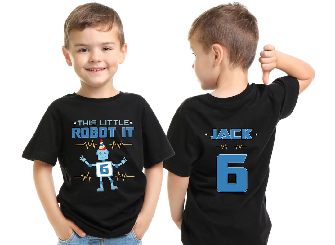 Robot Birthday Boy Shirt, Robots Science Robotics Birthday Boy, Robot ...