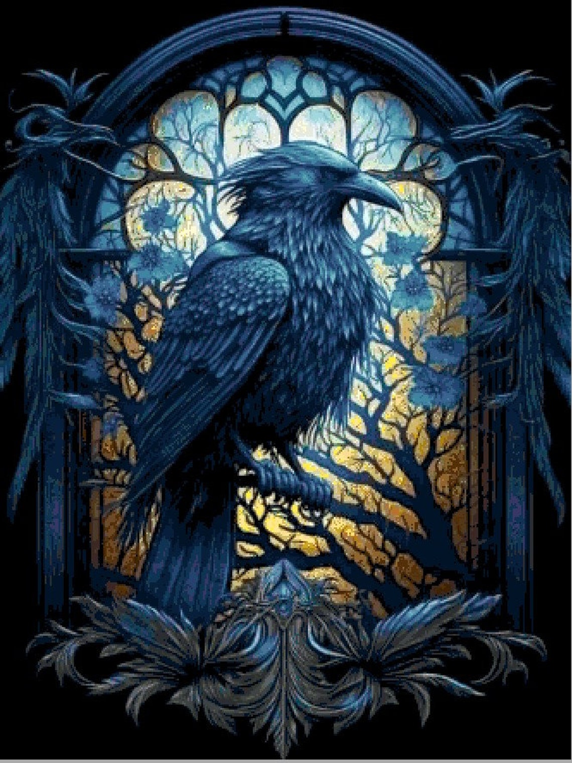 Cross Stitch Pattern Raven - Etsy