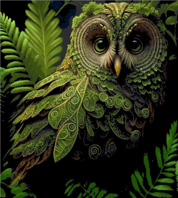 Cross Stitch Pattern Green Owl - Etsy