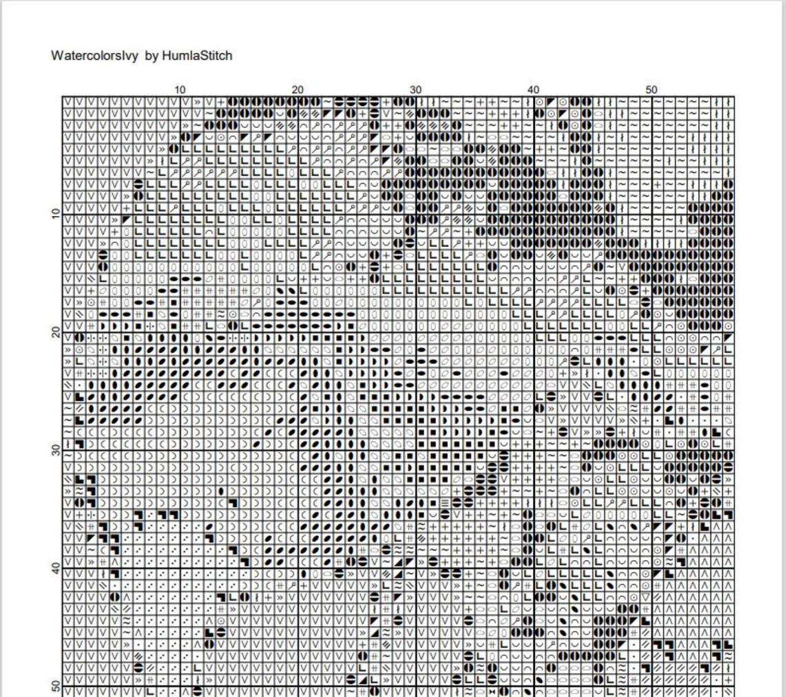 Cross Stitch Pattern Ivy Watercolors - Etsy