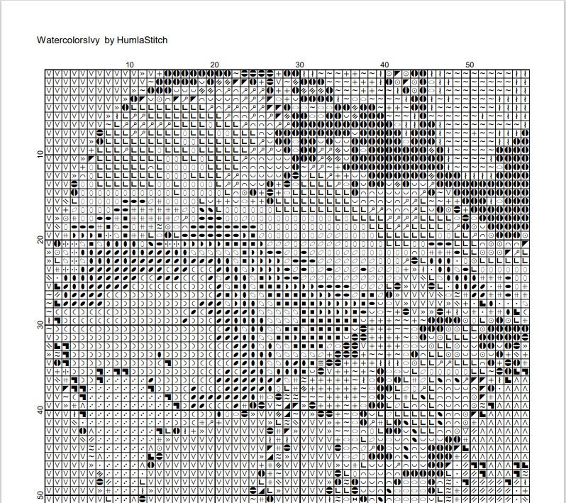 Cross Stitch Pattern Ivy Watercolors - Etsy