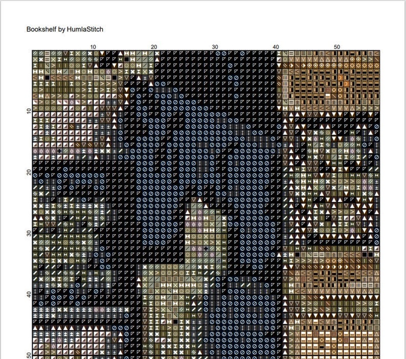 Cross Stitch Pattern Bookshelf - Etsy