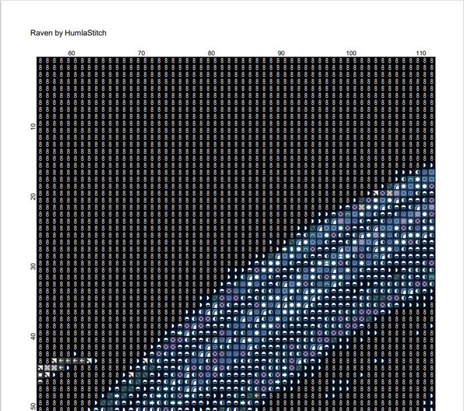 Cross Stitch Pattern Raven - Etsy