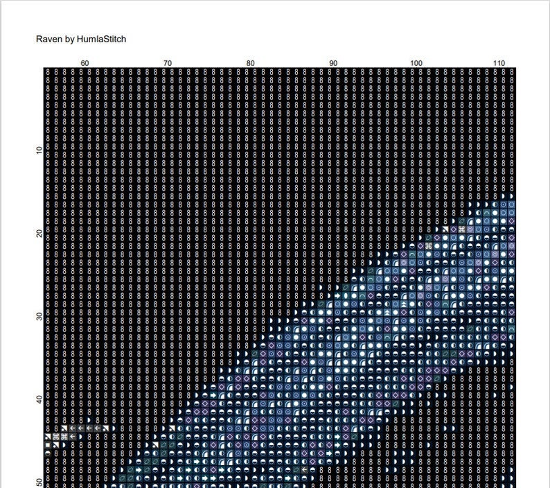 Cross Stitch Pattern Raven - Etsy