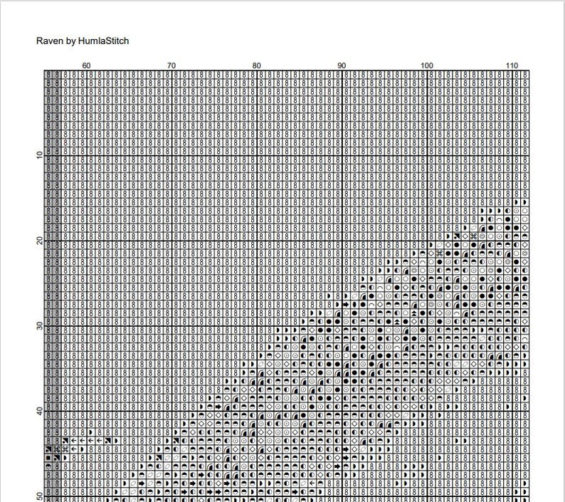 Cross Stitch Pattern Raven - Etsy