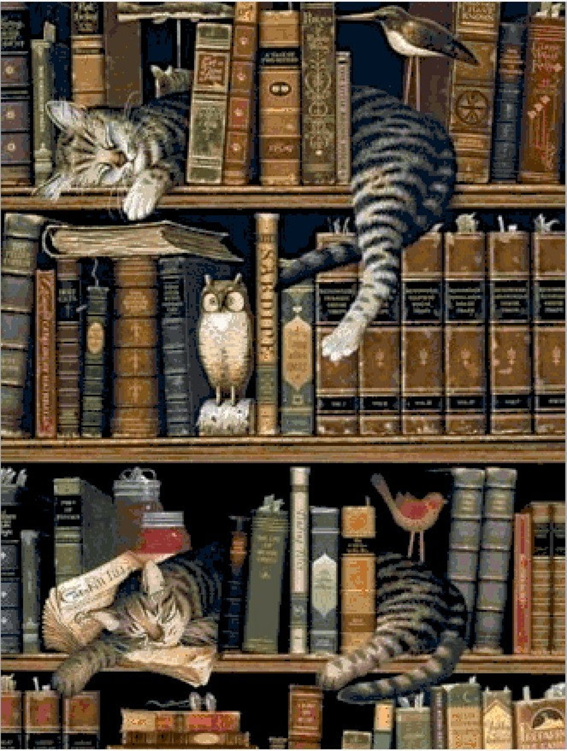 Cross Stitch Pattern Bookshelf - Etsy