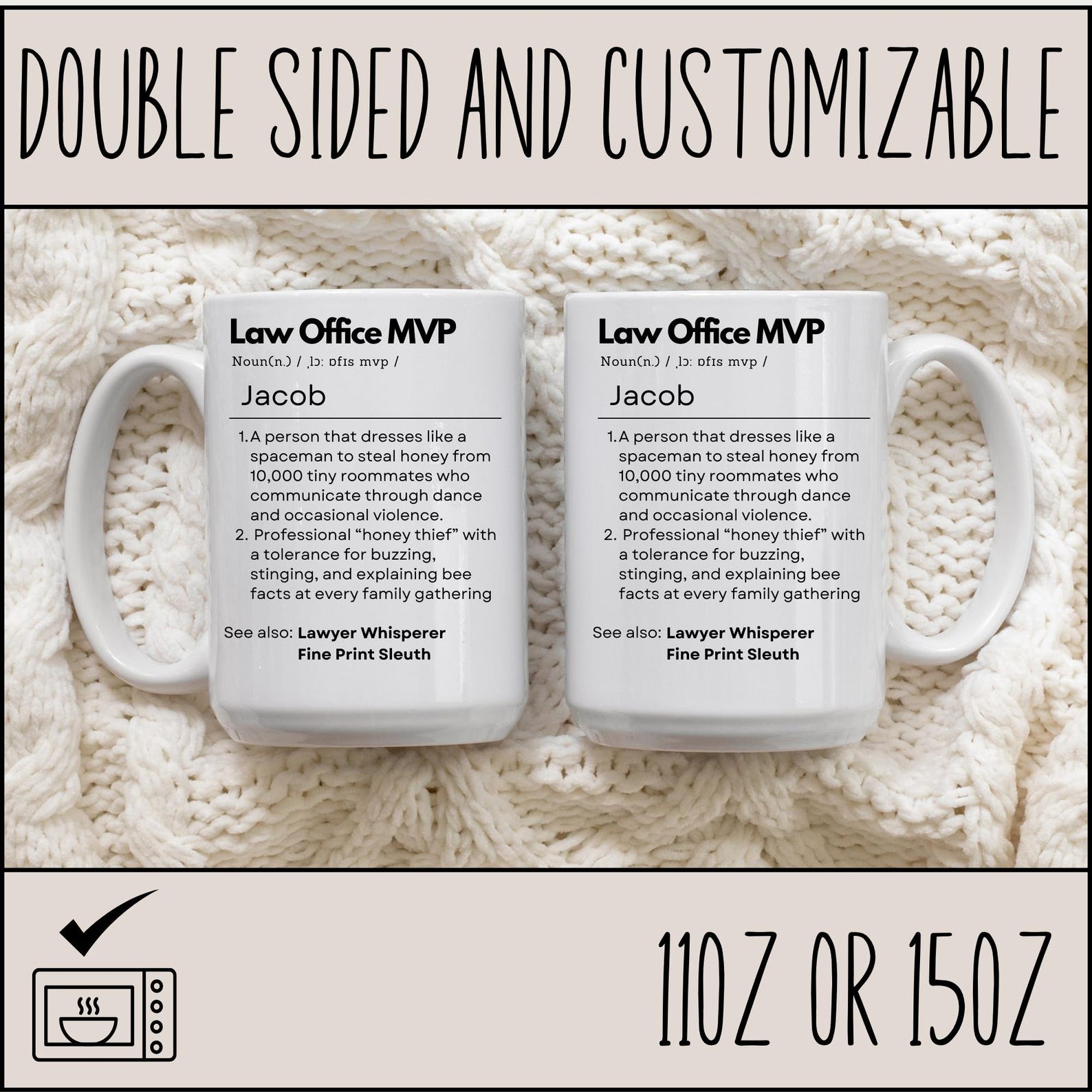 Funny Paralegal Definition Mug: Customizable Gift for Legal Assistants ...