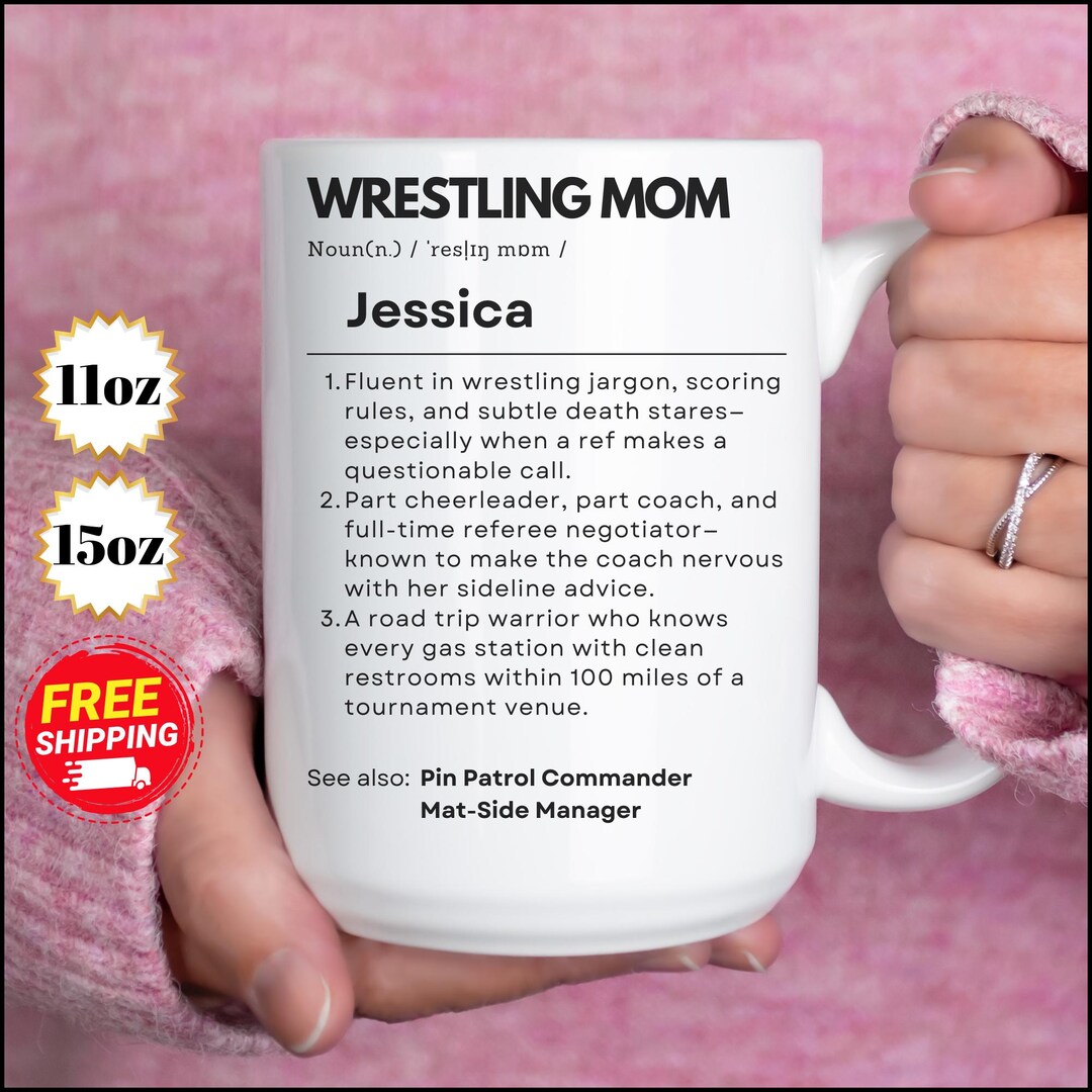 Customizable Wrestling Mom Mug, Funny Definition Gift - Etsy