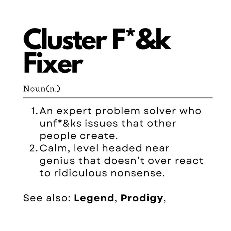 Cluster F%k Fixer 15oz Mug, Custom Mug, Definition Mug, Boss Gift, Co ...