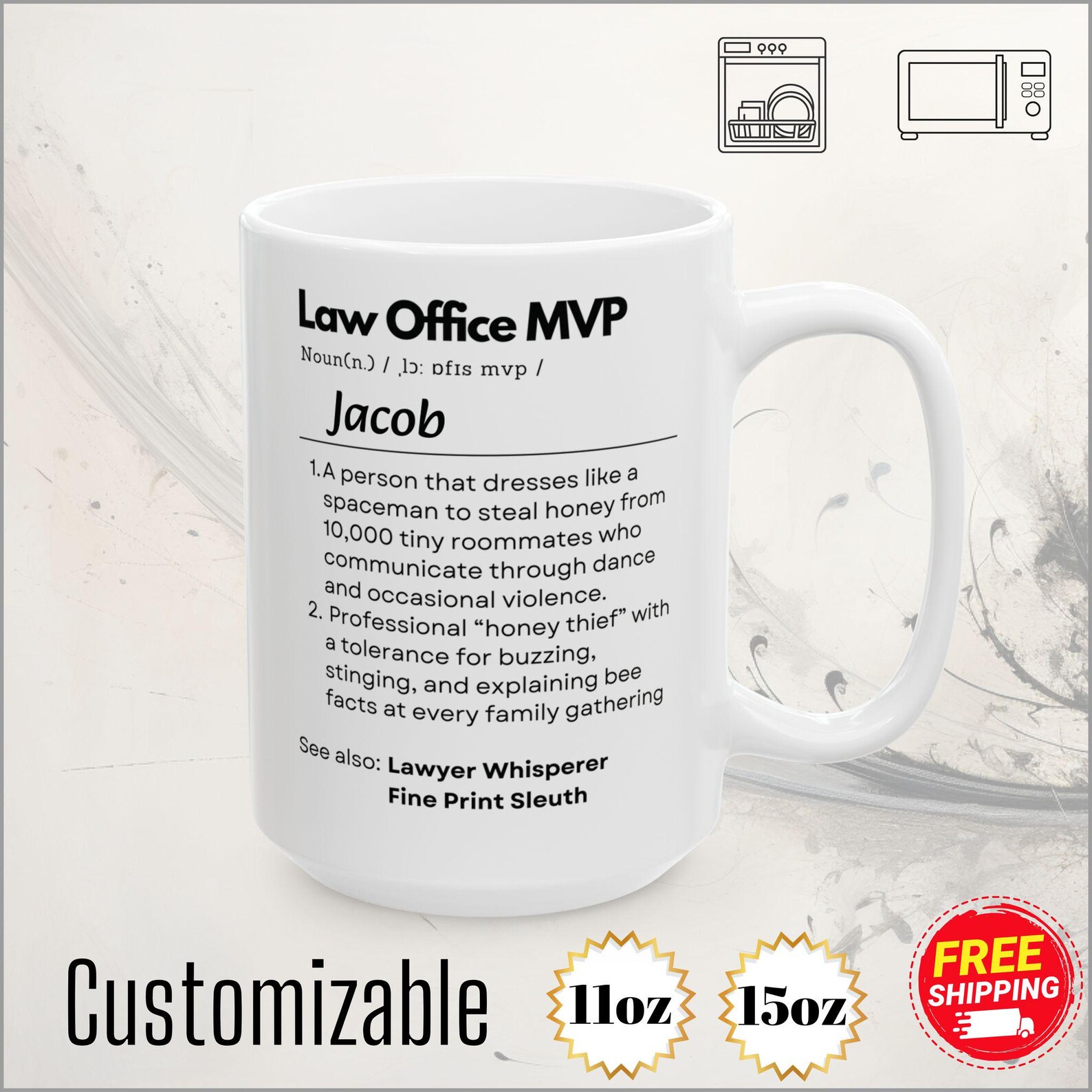 Funny Paralegal Definition Mug: Customizable Gift for Legal Assistants ...