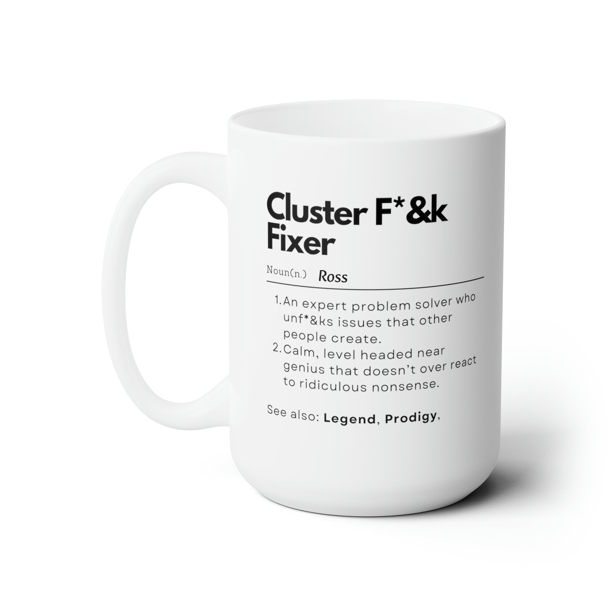 Cluster F%k Fixer 15oz Mug, Custom Mug, Definition Mug, Boss Gift, Co ...