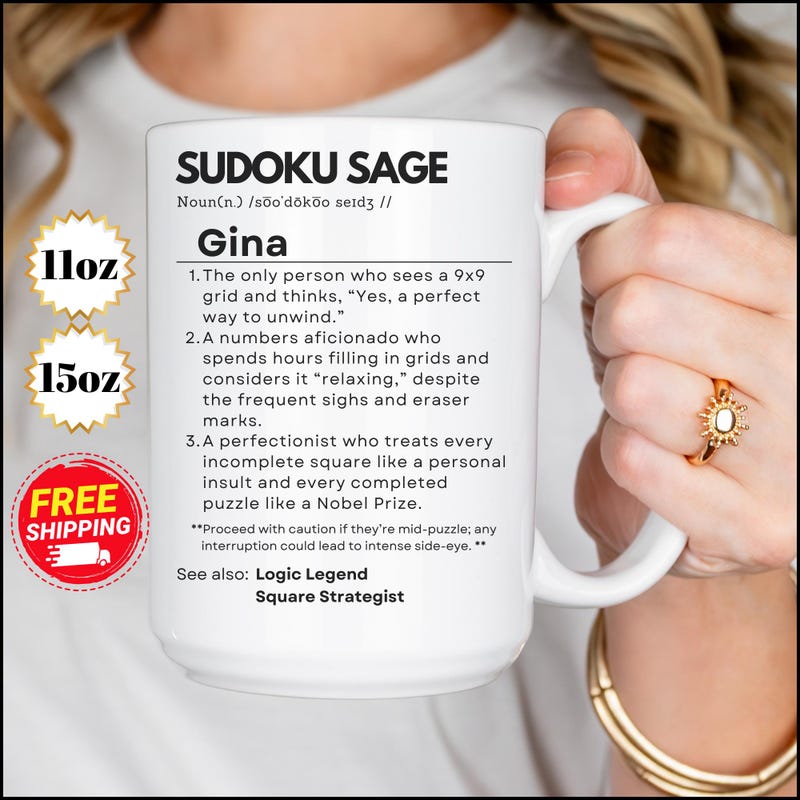 Sudoku Drinkware - Etsy