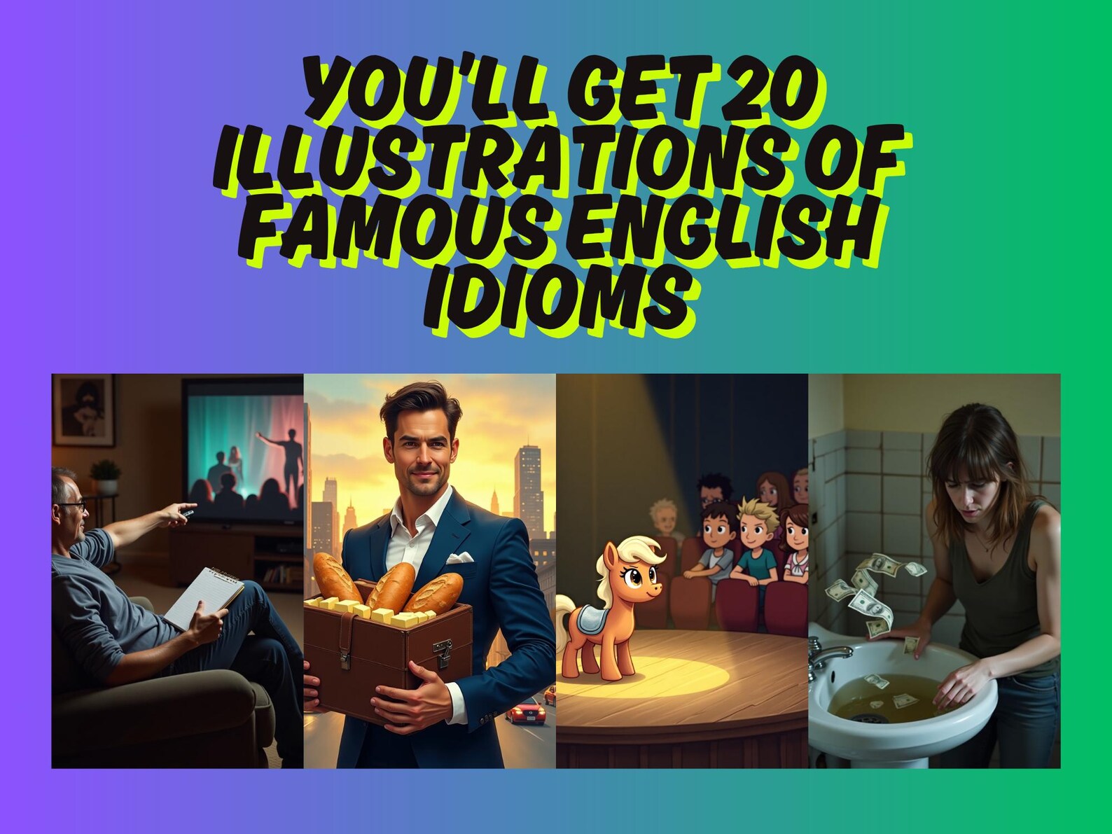 ESL Idioms Visual Cards: Figurative Language Posters With Answer Key ...